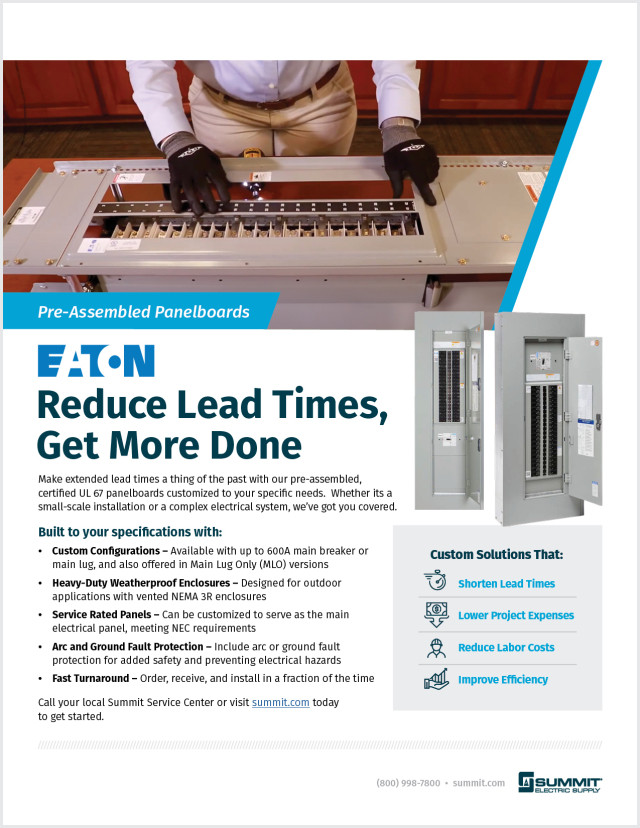 Eaton Pre-Assembled Panelboards | Summit Electric Supply
